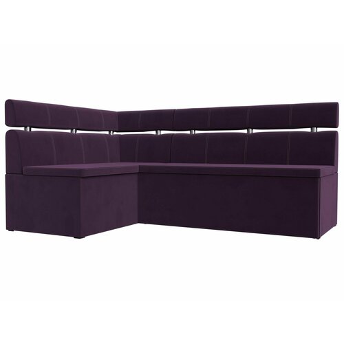 Кухонный угловой диван Классик левый угол, Велюр фиолетовый
