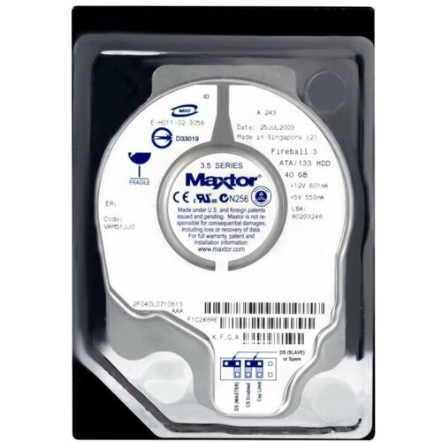 Жесткий диск Maxtor 2F040L0 40Gb 5400 IDE 3.5" HDD