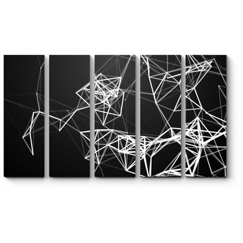 Модульная картина Сияющие линии на черном 150x90