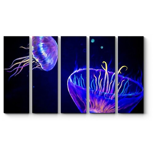 Модульная картина Сияющие медузы150x90