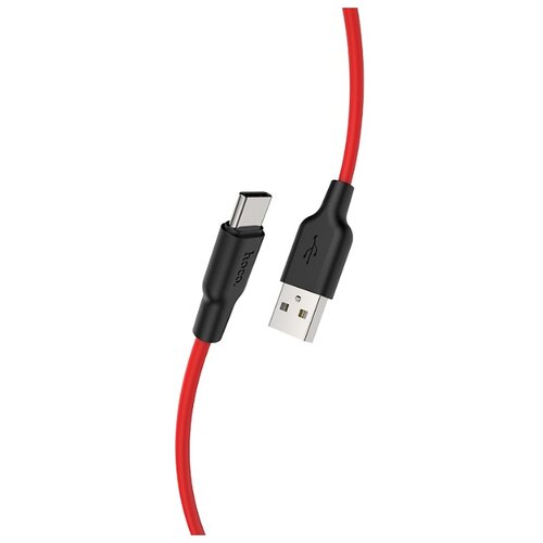 Кабель USB - USB Type-C 1м Hoco X21 Plus - Черный/Красный