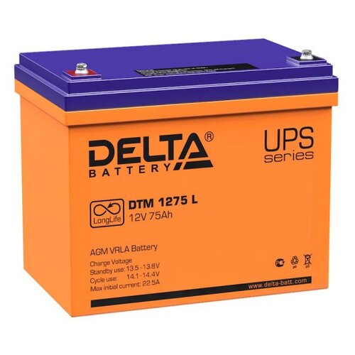Аккумуляторная батарея DELTA Battery DTM 1275 L 12В 75 А·ч