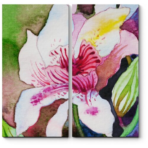 Модульная картина Изумительные переходы цвета орхидеи 40x40