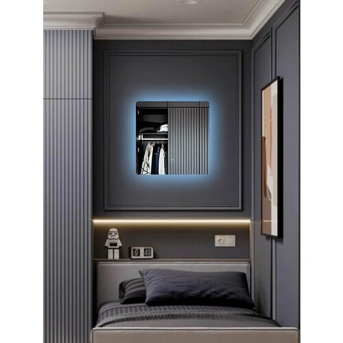 Зеркало для ванной Prisma 30*30 квадратное с холодной LED-подсветкой