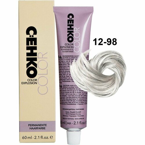 C: EHKO Color Explosion Крем-краска для волос 12/98 Платиновый блондин сандре-фиолетовый, 60 мл