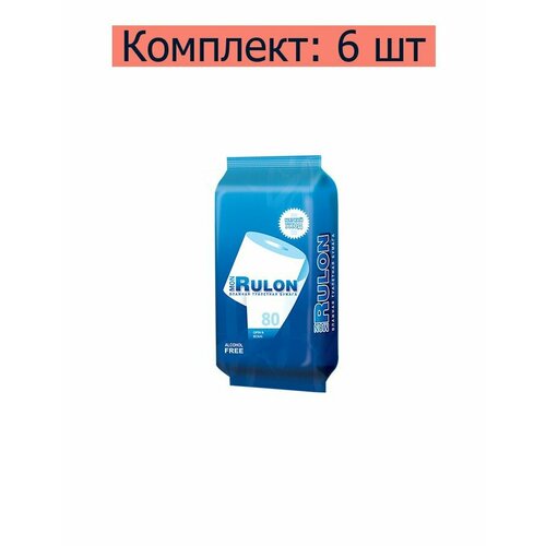 Mon Rulon Бумага туалетная влажная, 80 шт в уп, 6 уп