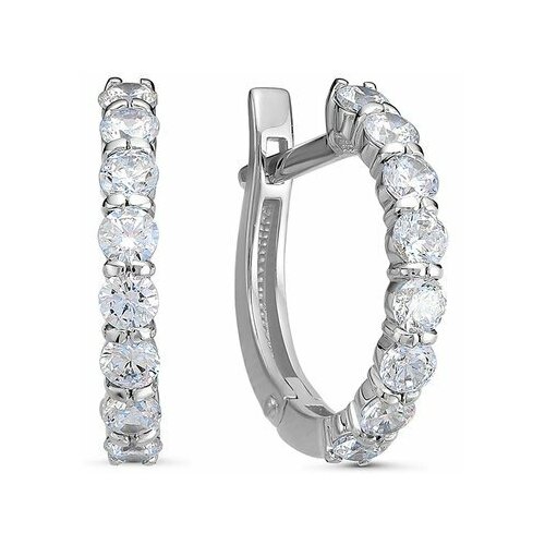 Серьги Diamant online, серебро, 925 проба, фианит, длина 1.6 см