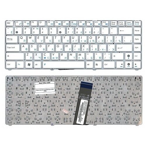 Клавиатура для ноутбука Asus EeePC 1215, 1225, 1225B, 1225C белая, без рамки