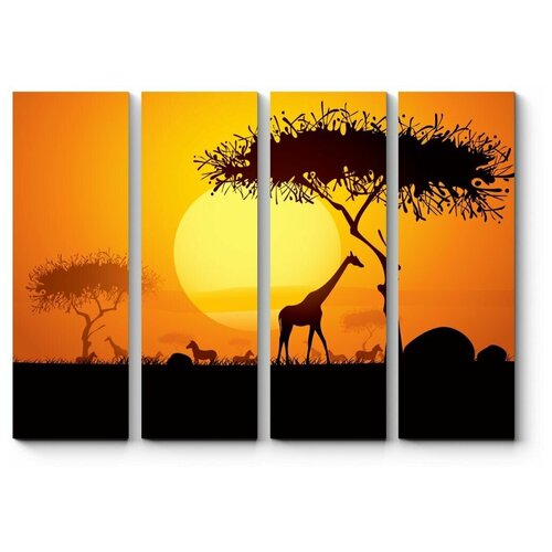 Модульная картина Великолепный африканский закат 120x90