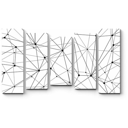 Модульная картина Точки и линии 100x60
