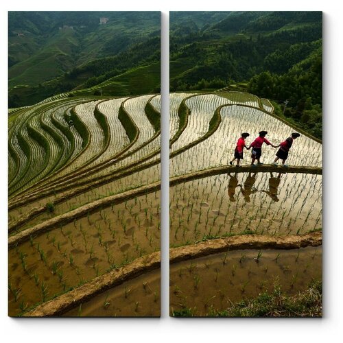 Модульная картина Рисовая терраса в Гуйлинь, Китай110x110