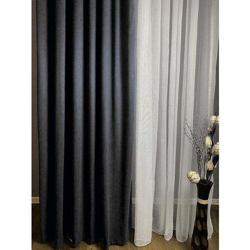 AMIR LTD Комплект готовых интерьерных штор портьеры канвас классические цветные плотные ворсистые тяжелые шторы