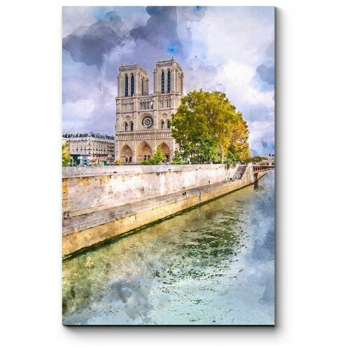Модульная картина Акварельный Париж70x105