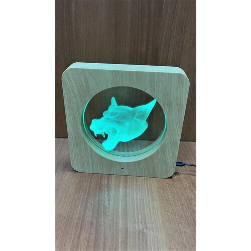 Светодиодный 3D светильник . Волк .