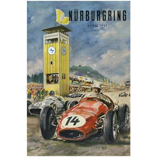Постер / Плакат / Картина Автомобили - Гонка Nurburgring Continental 40х50 см в раме