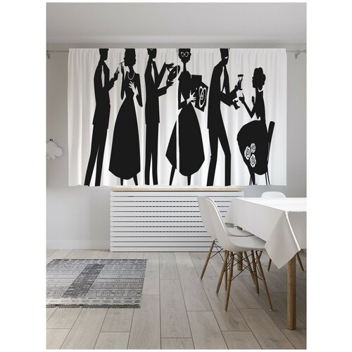 Классические шторы JoyArty "Вечеринка с коктейлями", серия Oxford DeLux, 2 полотна 145x180 см