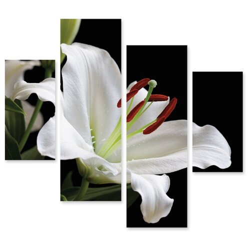 Модульная картина на холсте "Белая лилия" 120x112 см