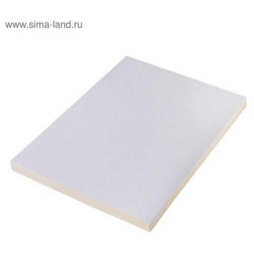 Бумага А4, 25 листов, 80 г/м, самоклеящаяся, белая матовая