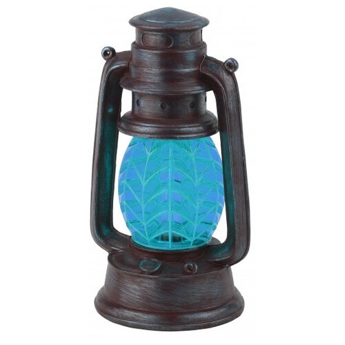 ЭРА Садовый светильник на солнечной батарее SL-RSN23-LANT-BU светодиодный, цвет арматуры: коричневый, цвет плафона синий, 1 шт.
