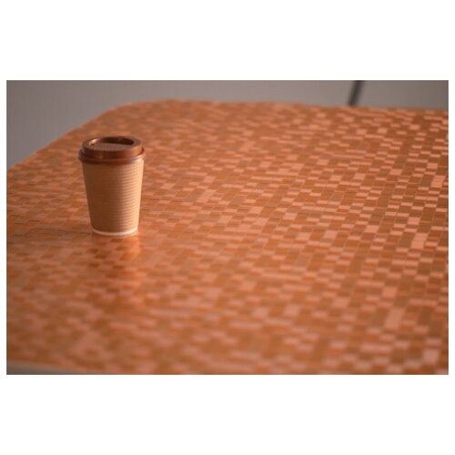 Прозрачная скатерть на стол "Мелкий квадрат". Размер 60 см * 100 см, Толщина 0,65 мм.