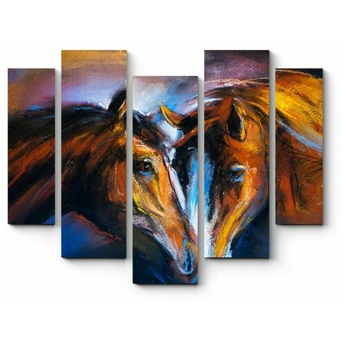 Модульная картина Влюбленные лошади 201x163