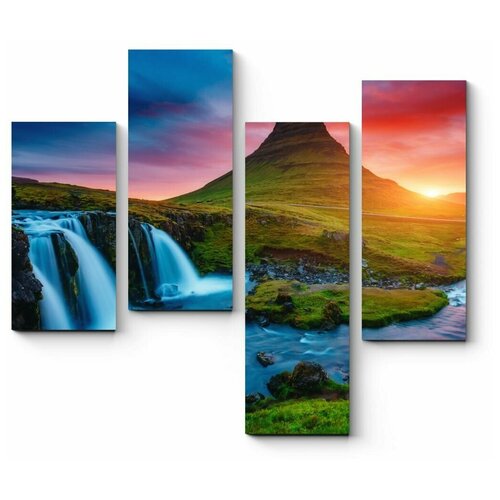 Модульная картина Красочный рассвет, Исландия 84x79