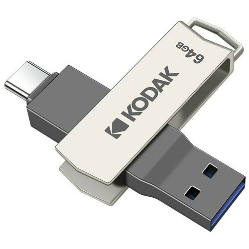 Металлический USB флеш-накопитель KODAK K273 Dual 64 ГБ