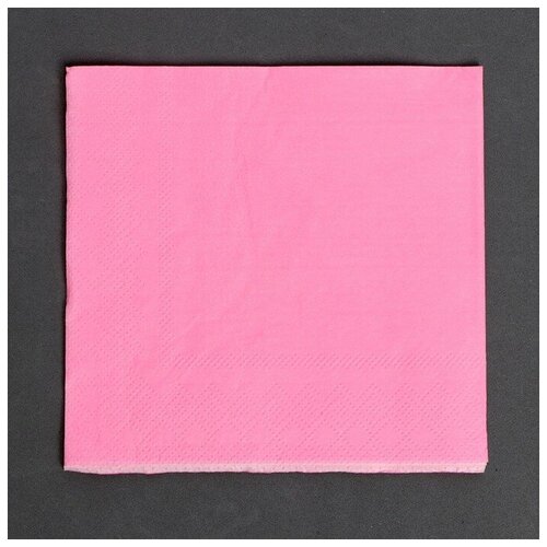Страна Карнавалия Салфетки бумажные, однотонные, 25х25 см, набор 20 шт, цвет розовый
