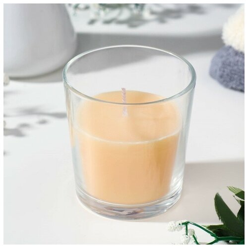 Свеча в гладком стакане ароматизированная "Сандаловое дерево", 8,5 см