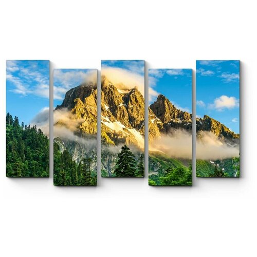 Модульная картина Горные вершины в туманном ландшафте 170x98