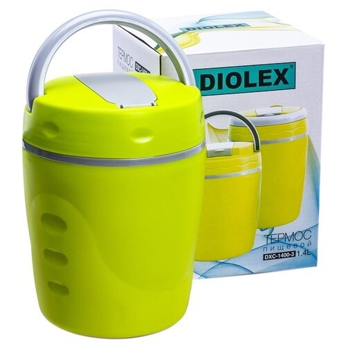 Термос для еды Diolex DXС-1400-3, 1.4 л, желтый