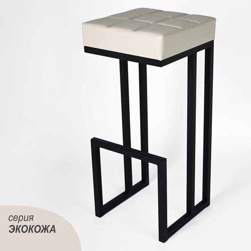 Барный стул для кухни мягкий SkanDy Factory 81 см черный/бежевый