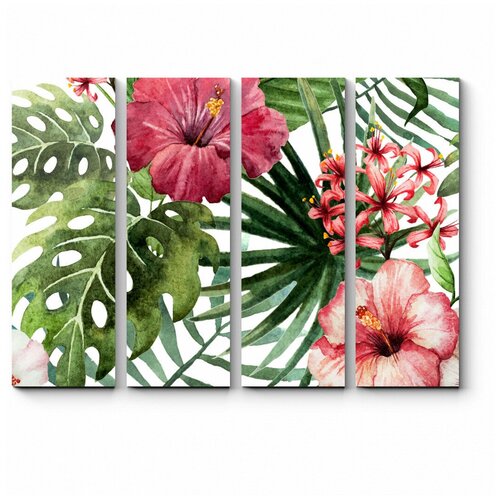 Модульная картина Тропические цветы 200x150