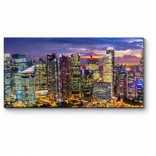 Модульная картина Чудесный закат в сердце Сингапура 80x40