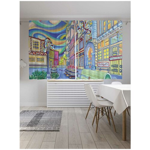 Классические шторы JoyArty "Волнистые ночи", серия Oxford DeLux, 2 полотна 145x180 см