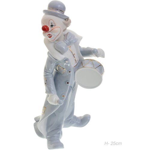 Сувенир керамика "Клоун в голубом костюме с барабаном" 24,5х11,5х11 см