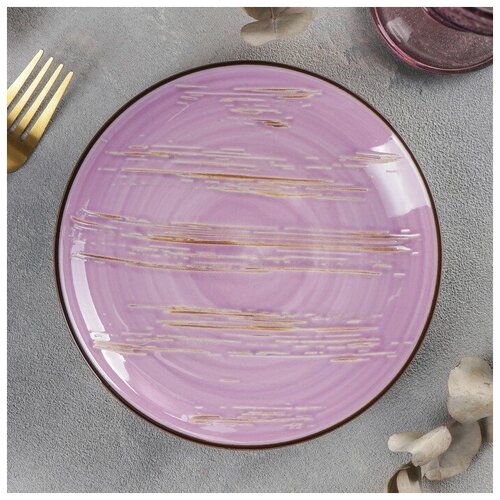 Тарелка фарфоровая десертная Wilmax Scratch, d=17,5 см, цвет сиреневый