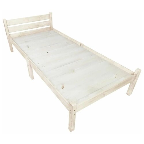 Кровать односпальная Классика Компакт сосновая со сплошным основанием, без шлифовки и покрытия, 100х190 см