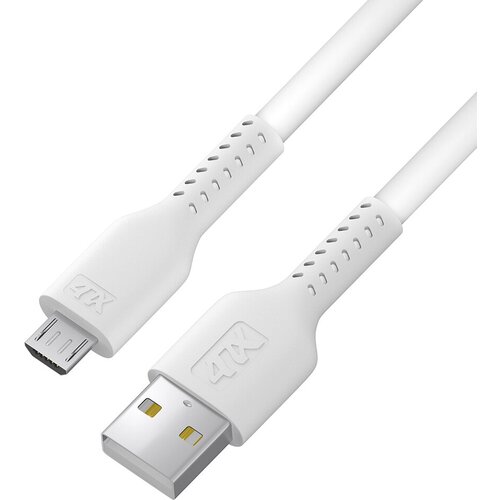 Кабель 1.0m MicroUSB, белый, белый ПВХ Кабель 4PH 1.0 м (4PH-R90066)