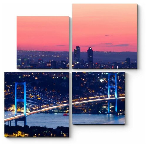 Модульная картина Волшебный закат в Стамбуле 90x90