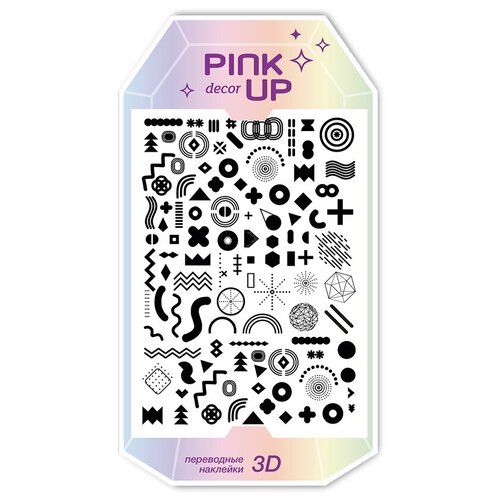 Наклейки для ногтей PINK UP DECOR 3D переводные тон 92