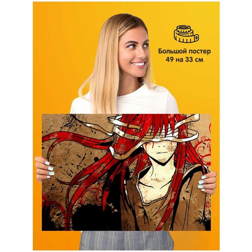 Постер плакат Девушка с красными волосами