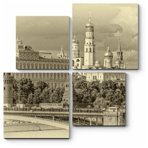 Модульная картина Черно-белая Москва 90x90