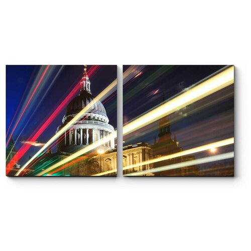 Модульная картина Огни ночного Лондона 110x55