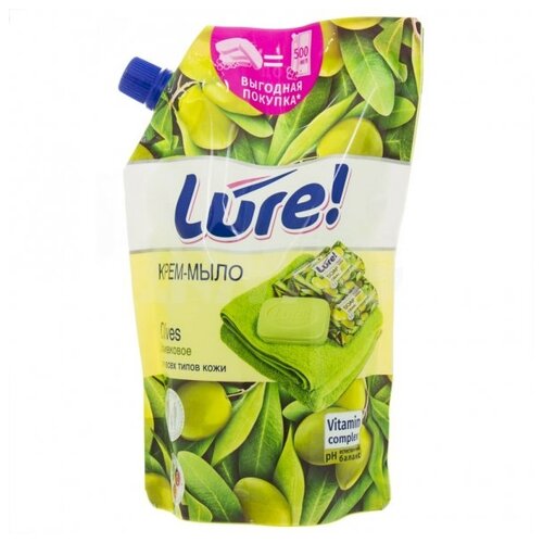 Lure Крем-мыло жидкое Витаминное оливковое олива, 500 мл, 515 г