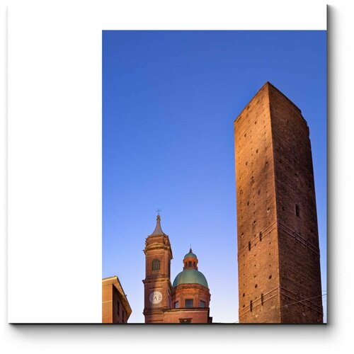 Модульная картина Церковь Сан-Бартоломео и две башни в Италии20x20