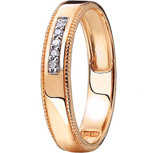 Кольцо обручальное Юверос, золото, 585 проба, бриллиант, размер 18, белый