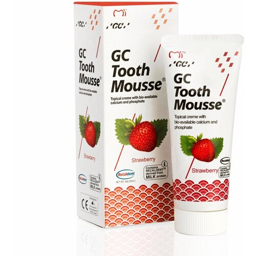 Реминерализующий гель GC Tooth Mousse со вкусом клубники, 35 мл (уцененный)