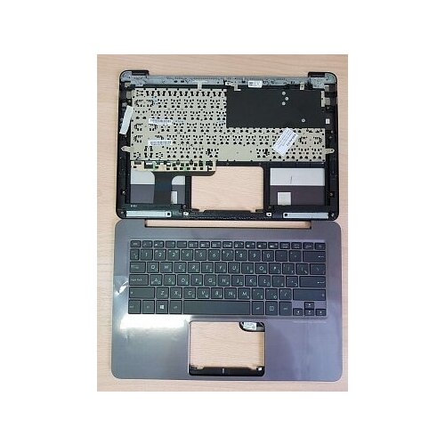 Клавиатура для ноутбука Asus UX305 черная, верхняя панель в сборе