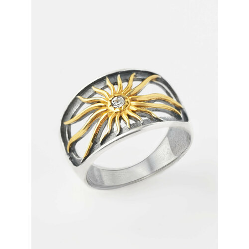 Кольцо Shine & Beauty, кристаллы Preciosa, размер 18.5, золотой, серебряный
